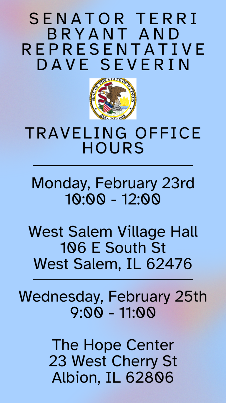 Traveling Office Hours for Senator Terri Bryant and Representative Dave ...